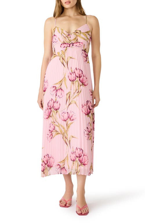STEVE MADDEN Floral Print Pleat Midi Dress